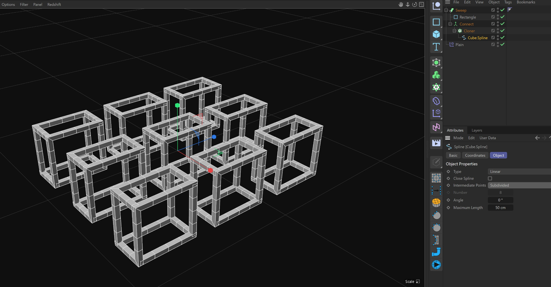 parametric way of generating a "cube frame"? - Cinema 4D - CORE 4D ...